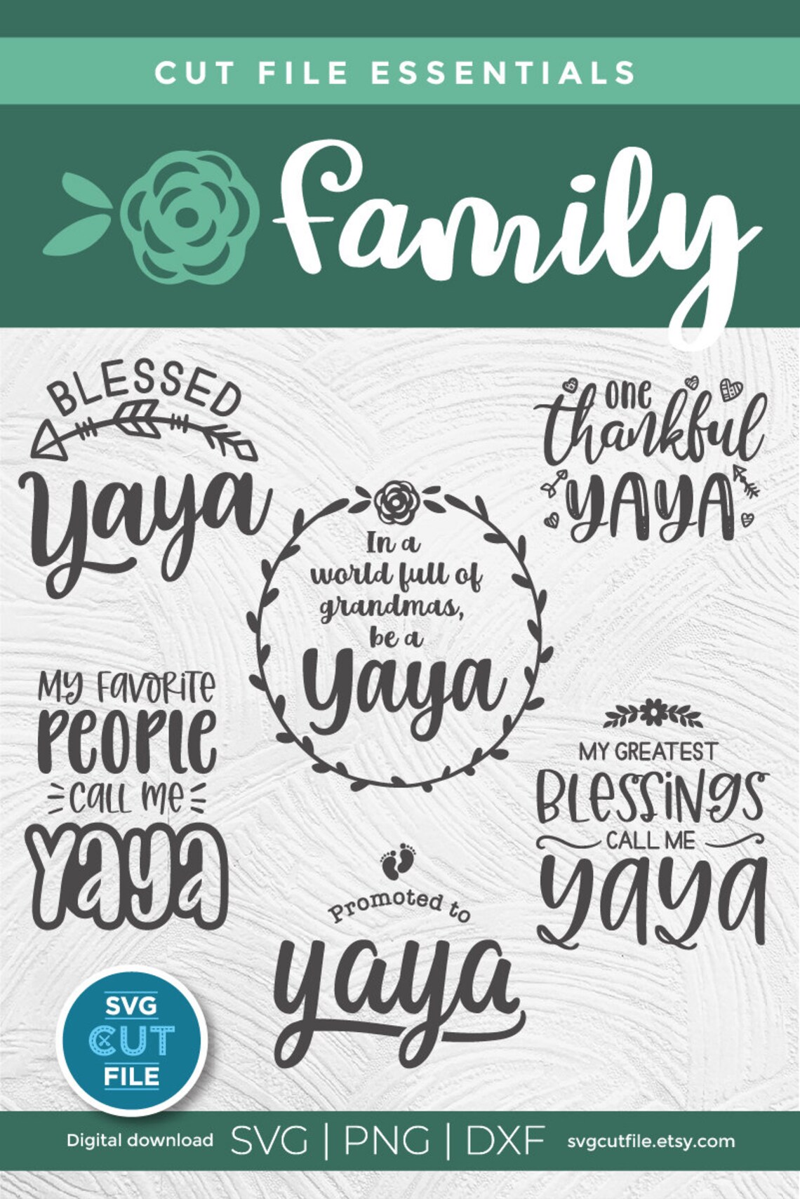 Yaya Svg Blessed Yaya Svg Cute Yaya Gift Mother's Day - Etsy