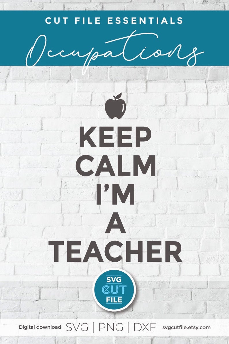 Teacher appreciation svg keep calm im a teacher school svg | Etsy