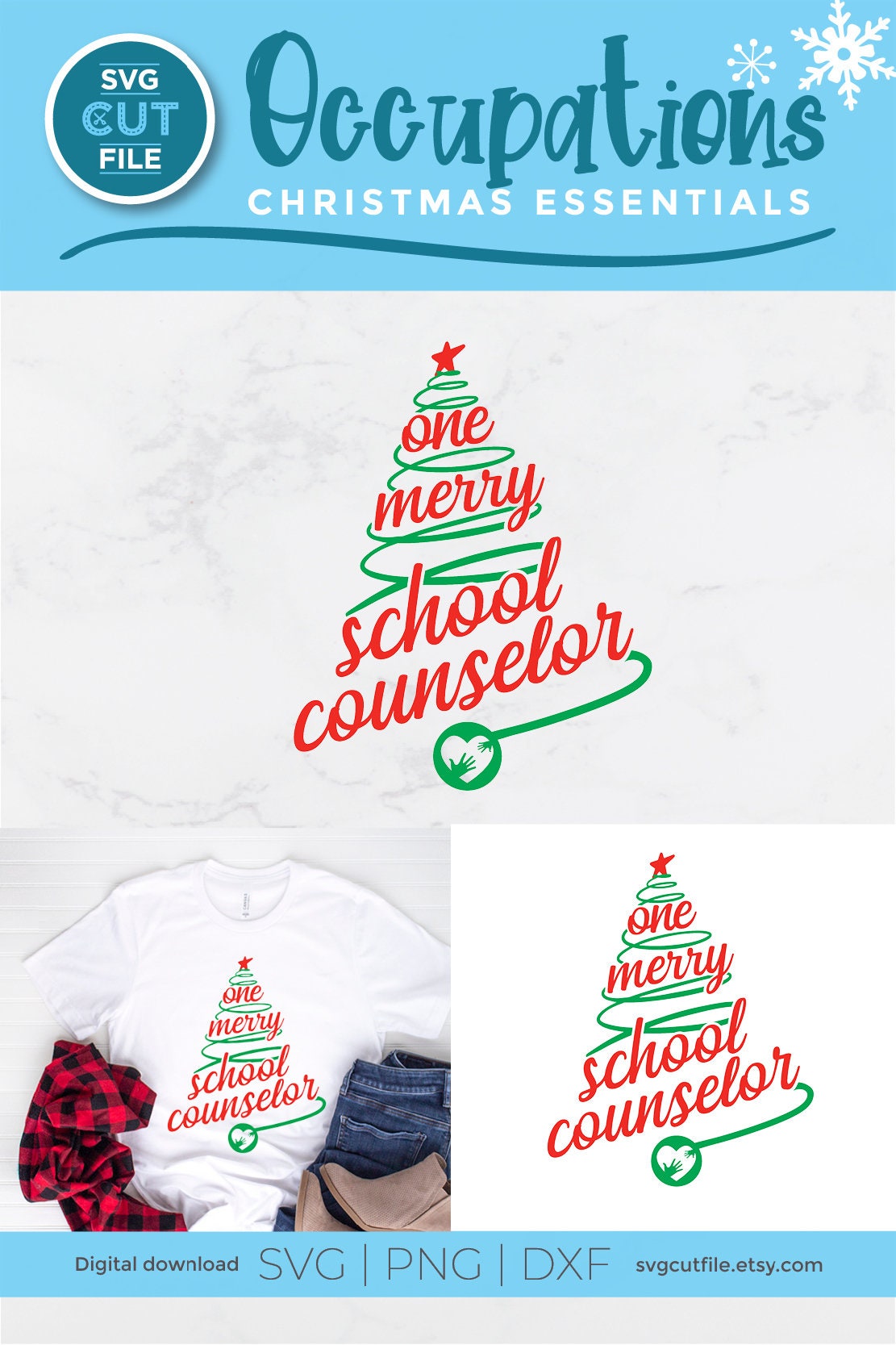 Christmas School Counselor Svg, One Merry Counselor, Holiday School ...