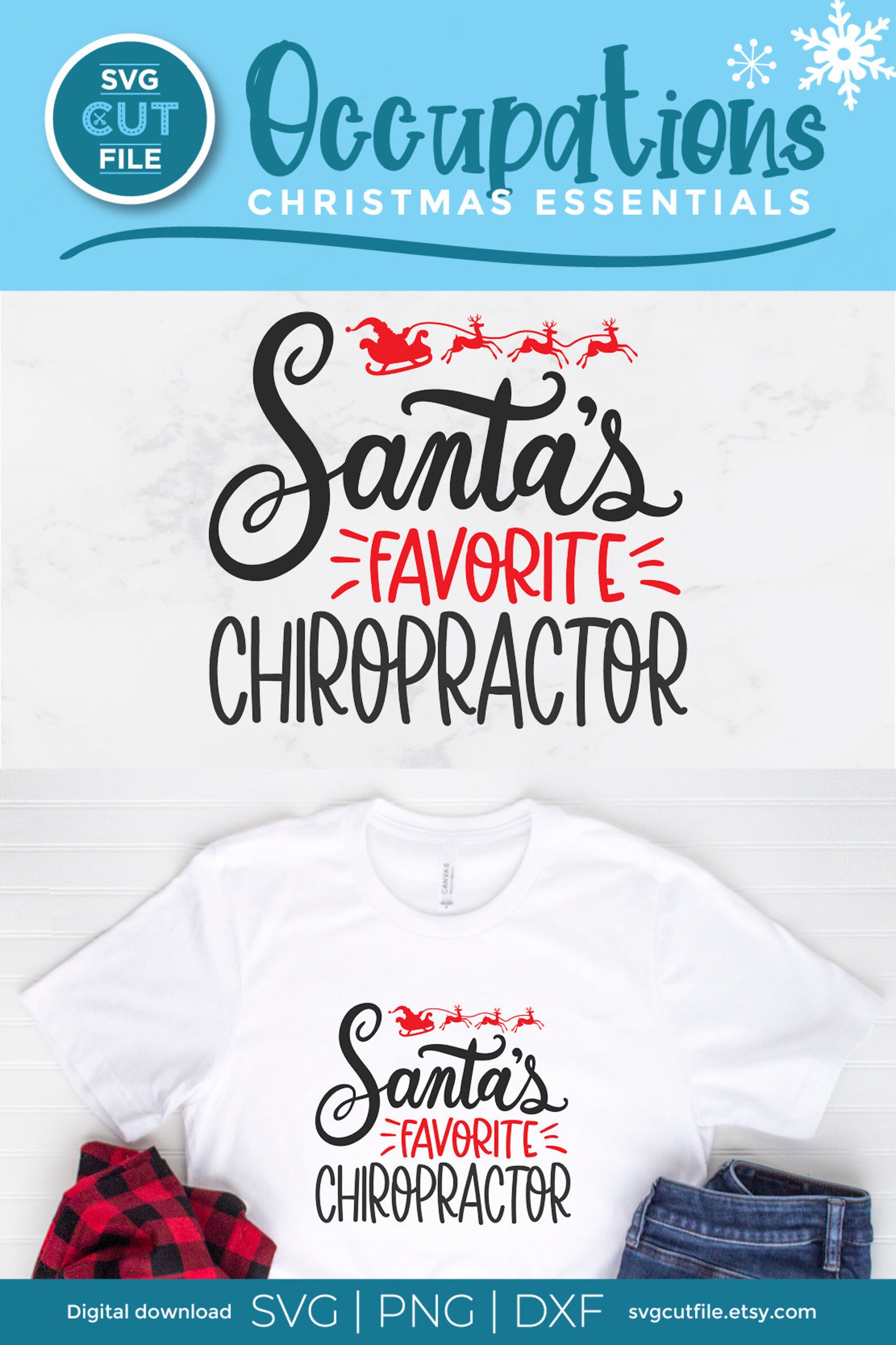 Christmas Chiropractor Svg, Santas Favorite Chiropractor Svg, Holiday ...