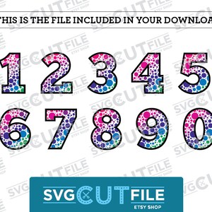 Polka Dot Numbers Svg, Polka Dot Number Svg, Number Svg, Polka Dot ...