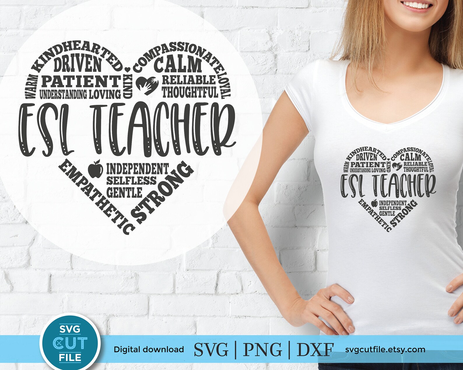 ESL Teacher Svg English as a Second Language Teacher Svg | Etsy