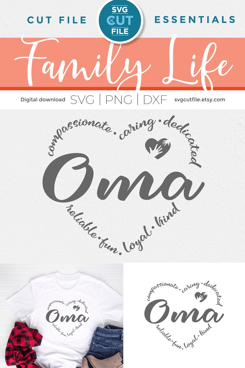 Oma Svg Grandma Oma Svg Oma Heart Svg Cute Gift - Etsy
