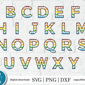 Chevron Letters Svg, Chevron Alphabet Svg, Chevron Font Svg, Chevron ...