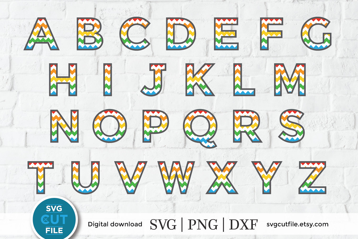 Chevron Letters Svg Chevron Alphabet Svg Chevron Font Svg - Etsy
