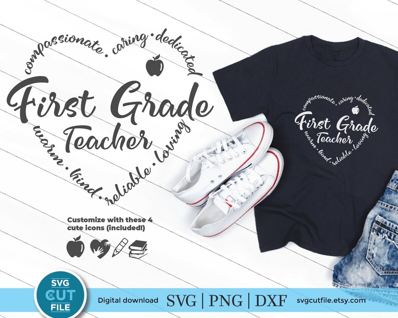1st Grade Teacher svg first grade teacher svg 1st Grade | Etsy