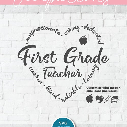 First Grade Teacher Svg 1st Grade Teacher Svg Back to - Etsy