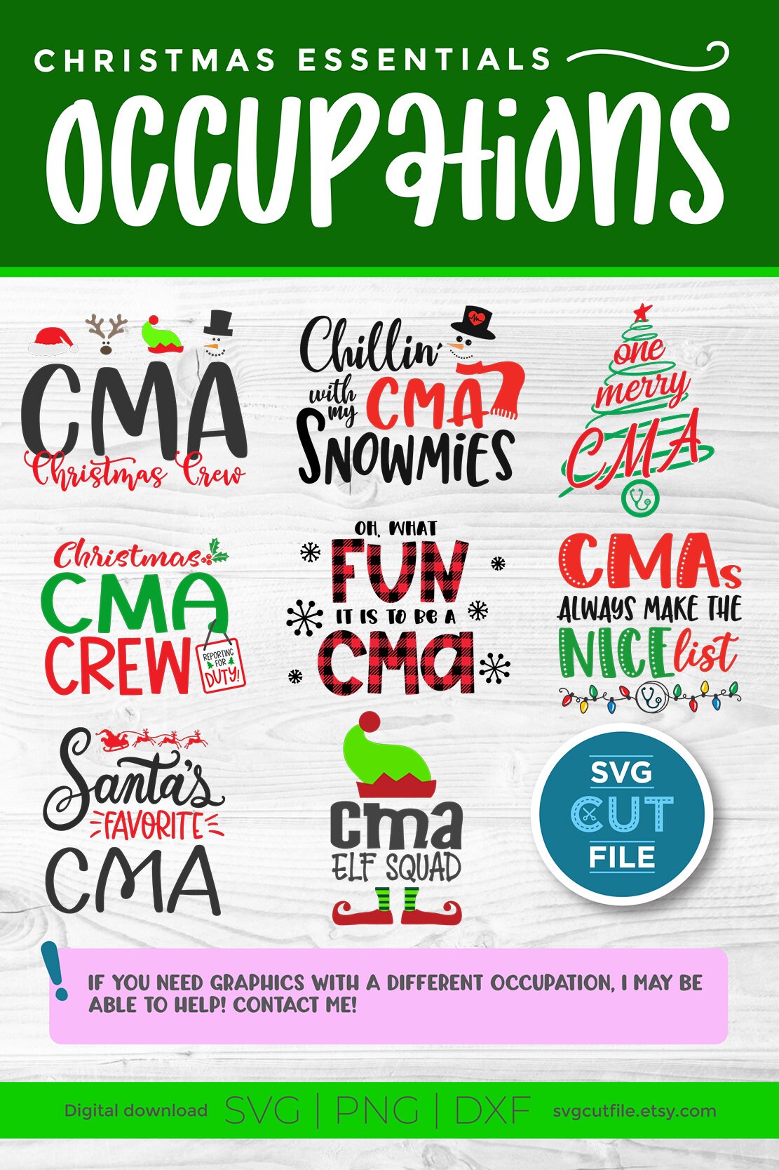 Christmas CMA Svg Bundle, Certified Medical Assistant Svg, CMA ...