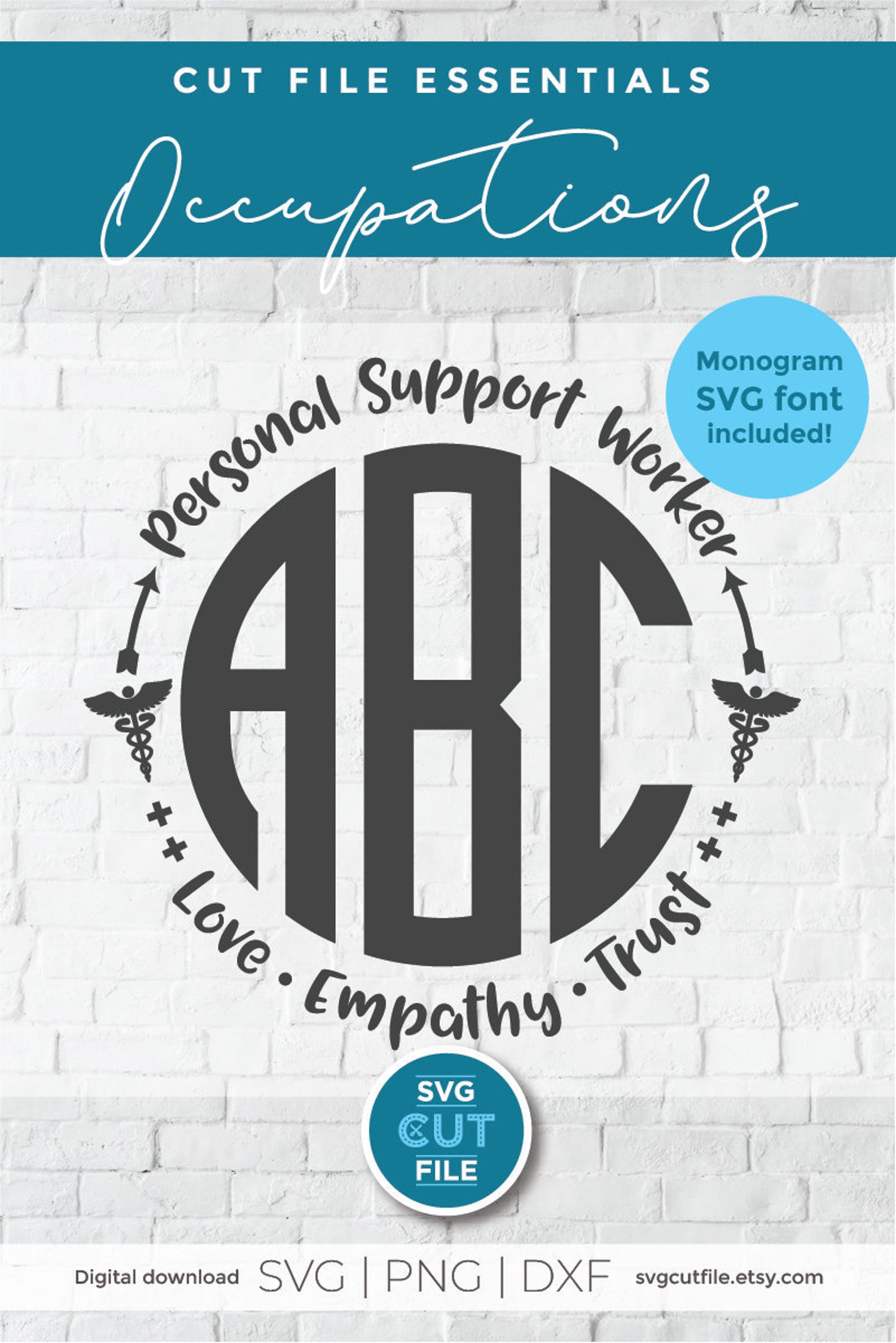 Personal Support Worker Monogram Svg, Psw Svg, Caregiver, Home ...