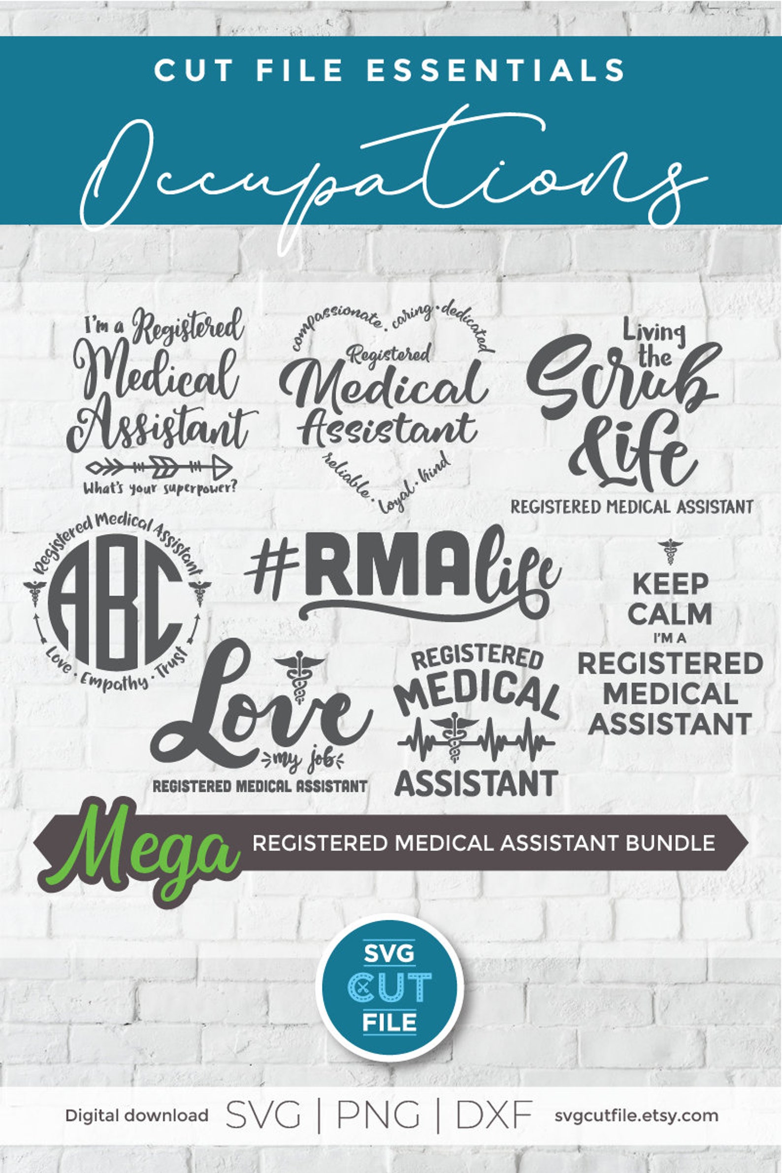 Registered Medical Assistant Svg Bundle RMA Svg Heart Svg - Etsy