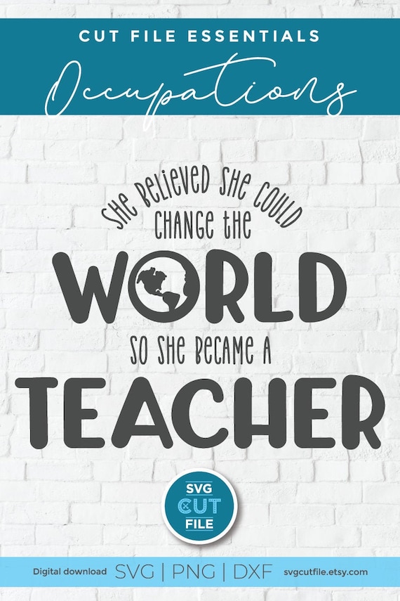 Juf waardering svg juf svg lesgeven svg ze geloofde dat ze | Etsy België