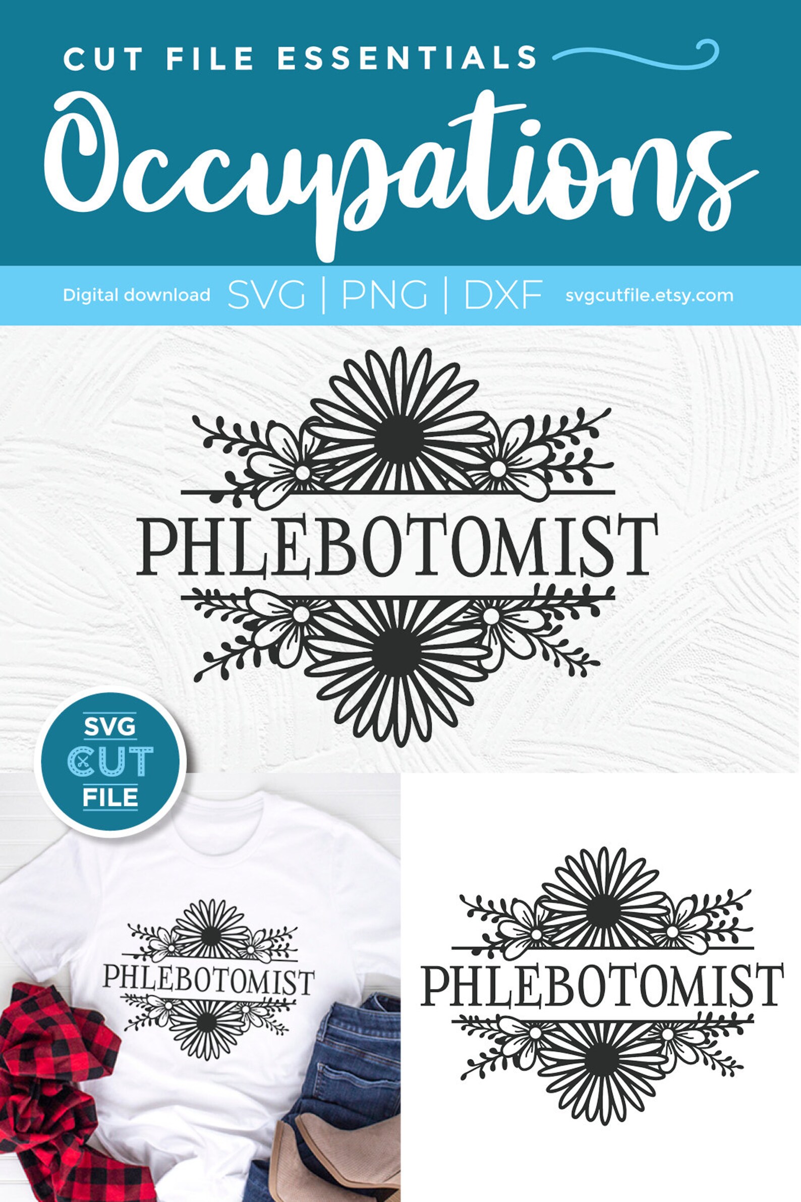 Phlebotomist Svg Phlebotomy Svg Floral Frame Bloodwork - Etsy