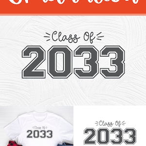Class of 2033 Svg, Senior 2033 Svg, Graduating Class, Prek Svg ...