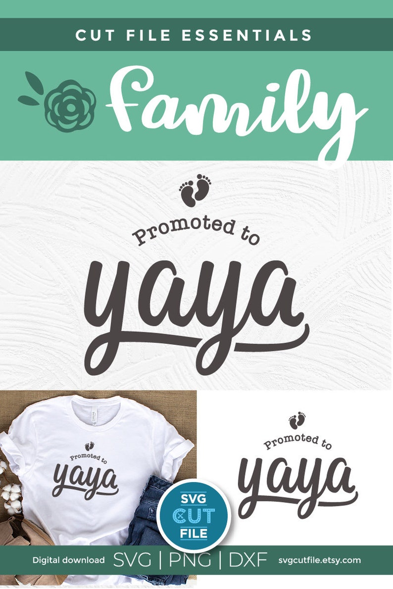 Yaya Svg Promoted to Yaya Svg New Grandma Svg Baby | Etsy