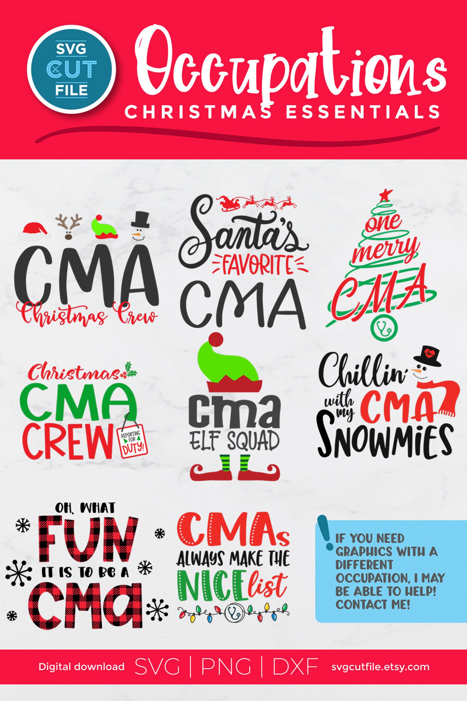 Christmas CMA Svg Bundle, Certified Medical Assistant Svg, CMA ...