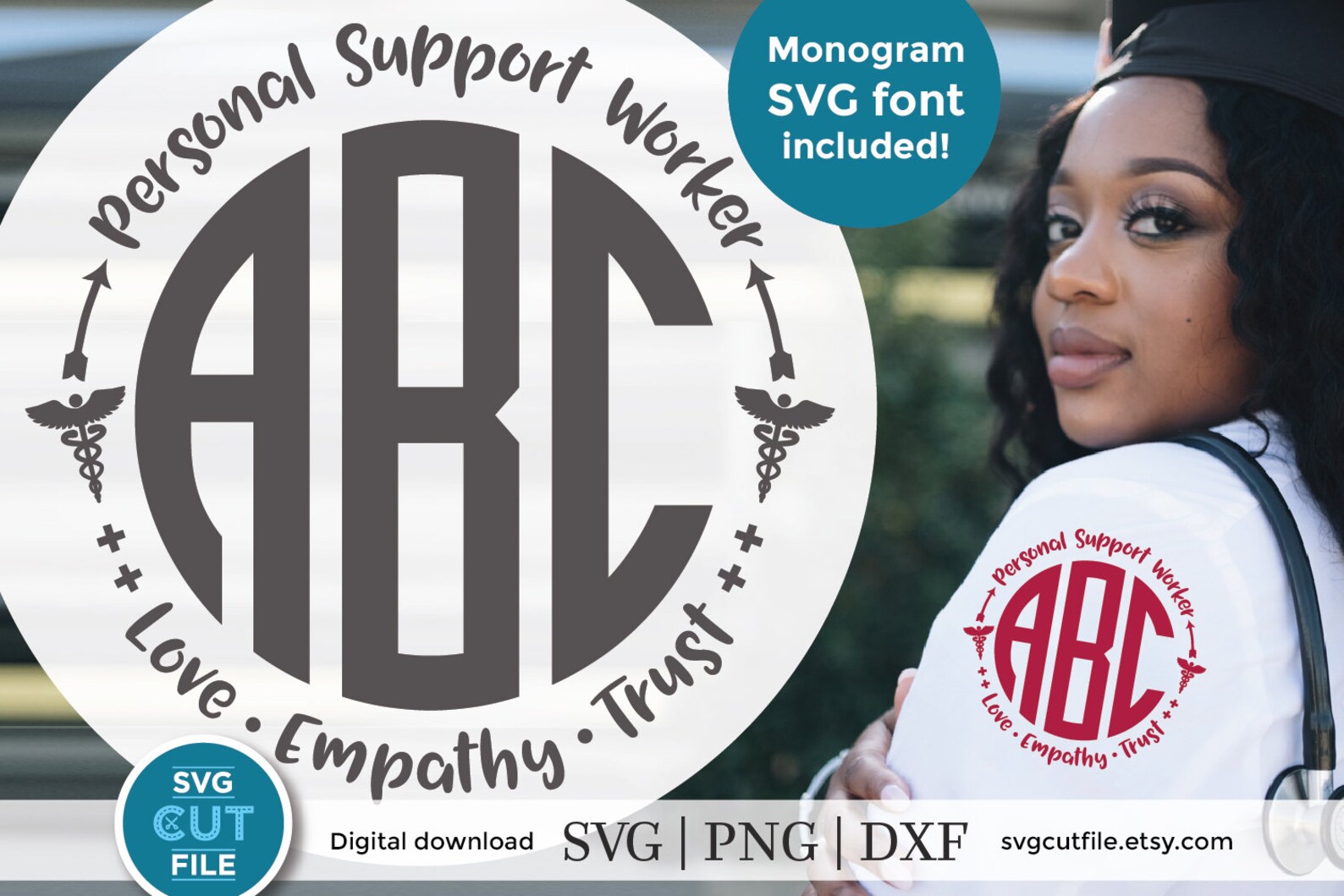 Personal Support Worker Monogram Svg, Psw Svg, Caregiver, Home ...