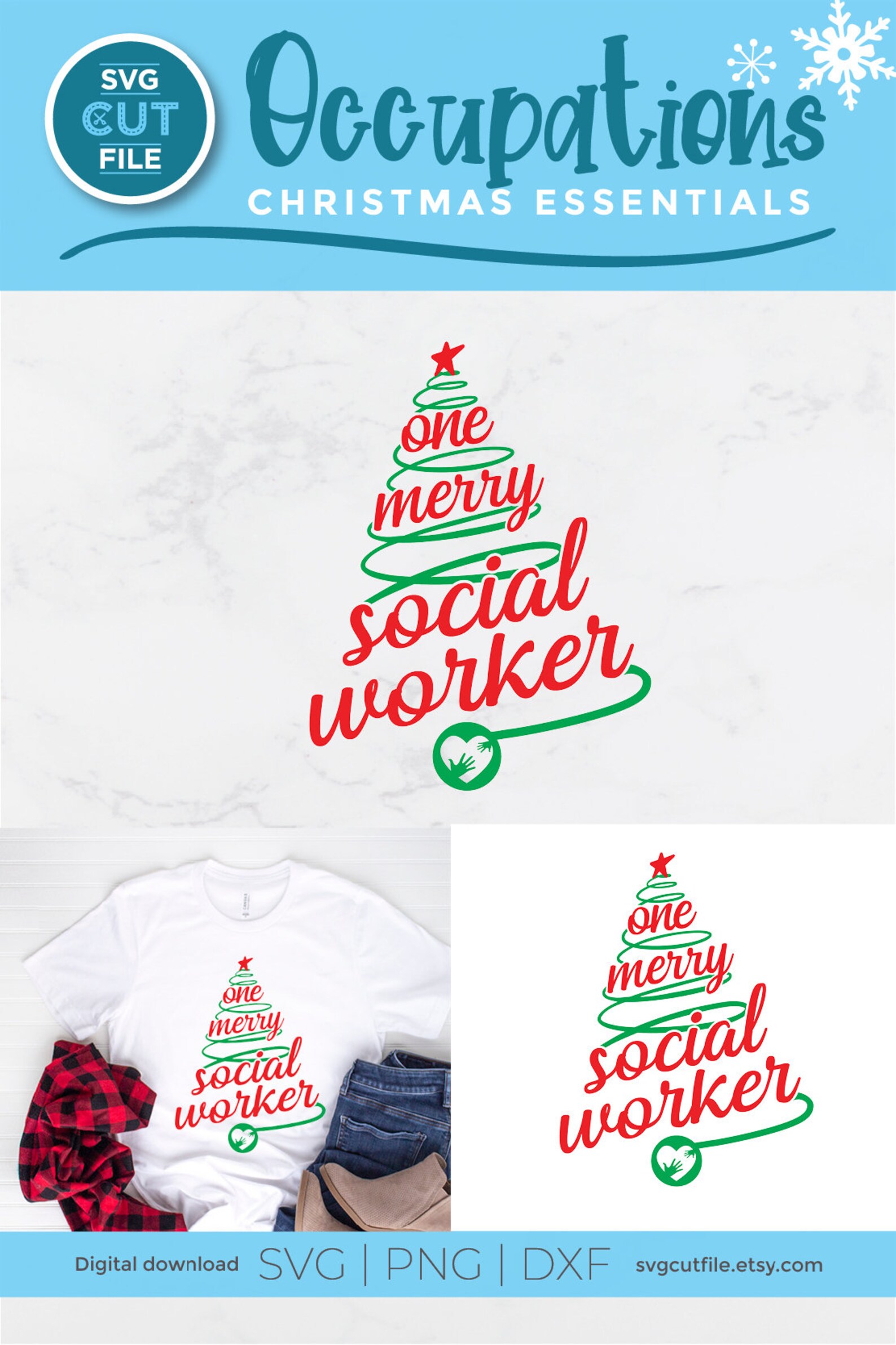 Christmas Social Worker Svg, One Merry Social Worker Svg, Holiday ...