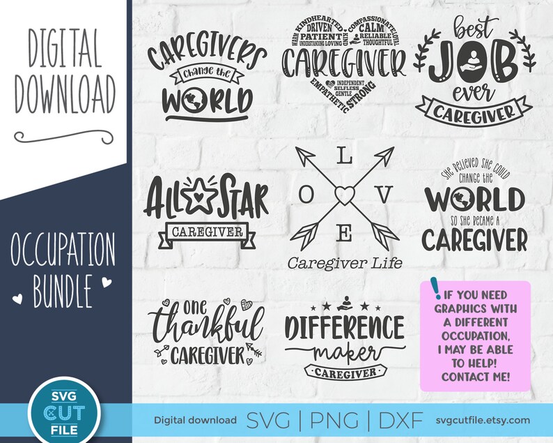 Caregiver Svg Bundle, Care Giver Bundle, Caregiver Svg, Care Giver Svg ...