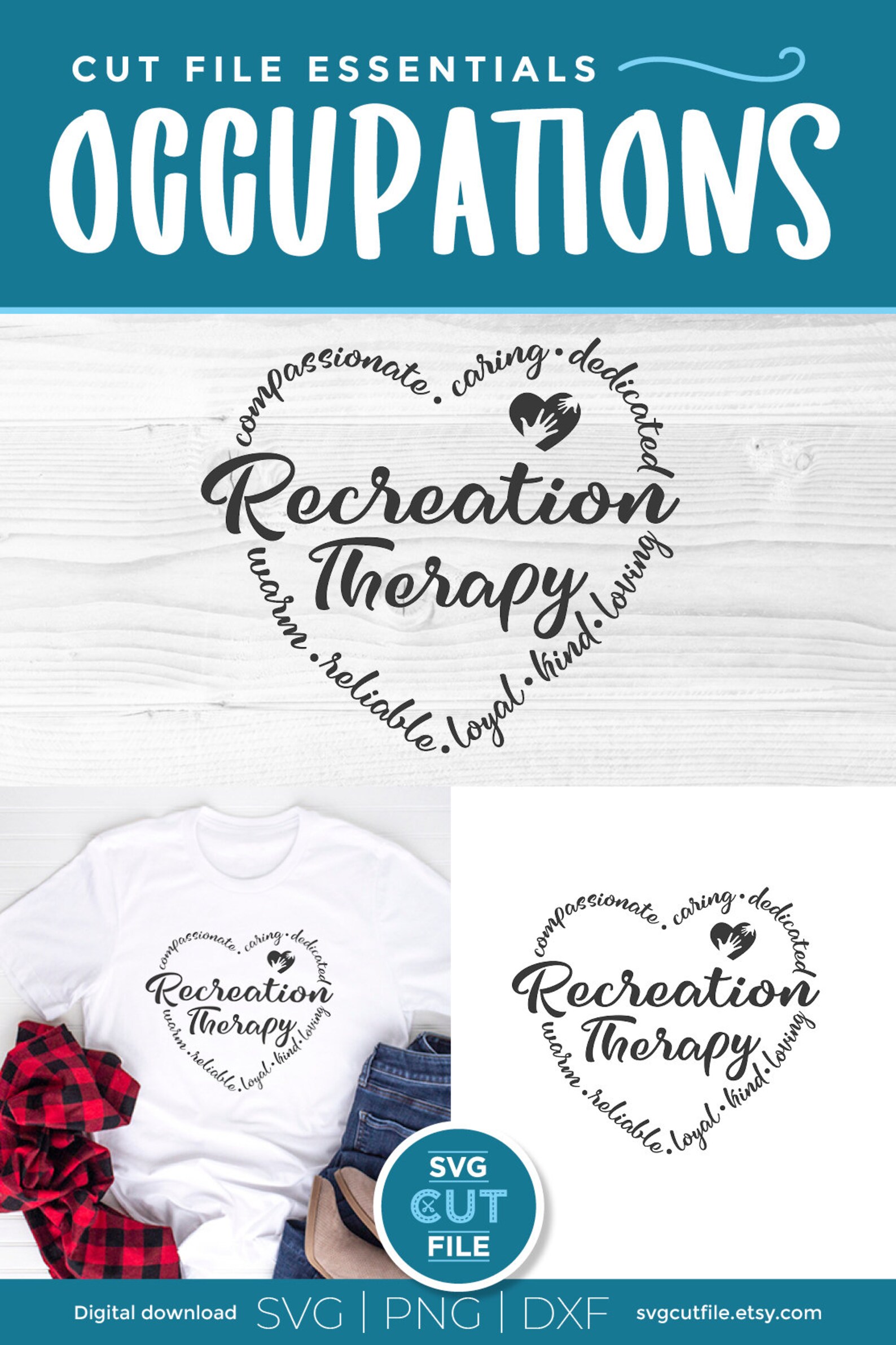 Recreation Therapy Svg, Recreational Therapy Svg, Heart Words ...