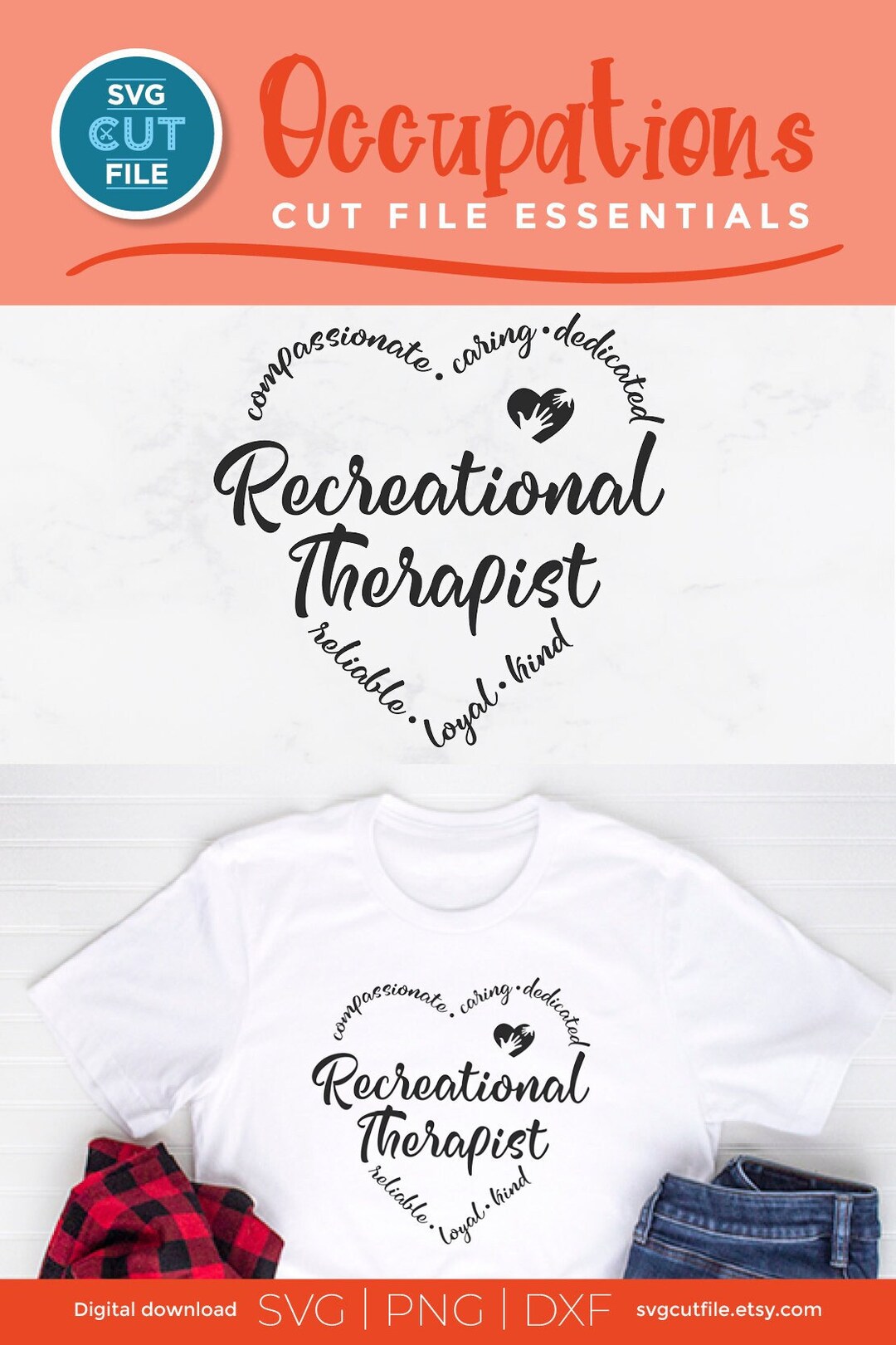 Recreational Therapist Svg, Recreational Therapy Svg, Heart Words ...