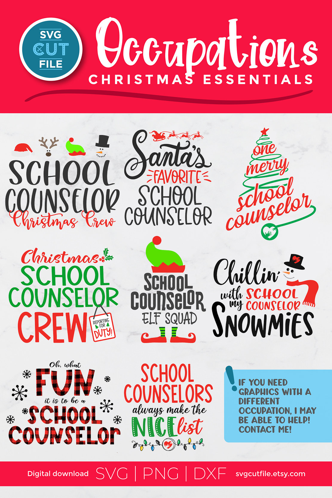 Christmas School Counselor Svg Bundle, School Counselor SVG, School ...