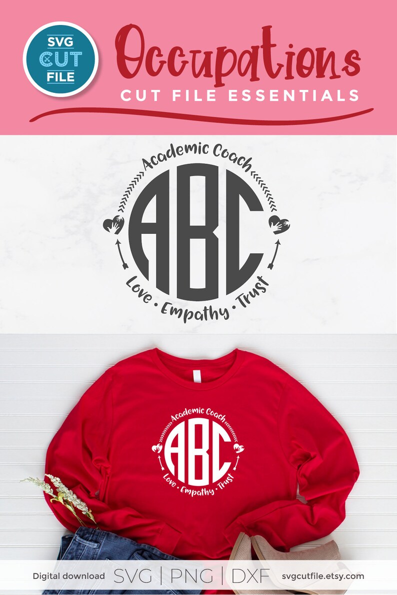 Academic Coach Svg, Ac Svg, Monogram Font, Monogram Svg, Instructional ...