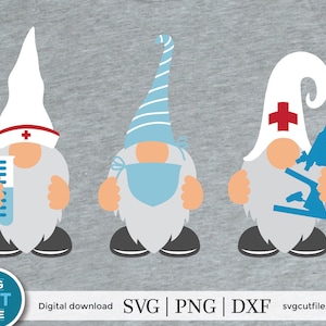 Lab Tech Gnome Svg, Laboratory Technician Svg, Doctor Gnomes Svg, Mask ...