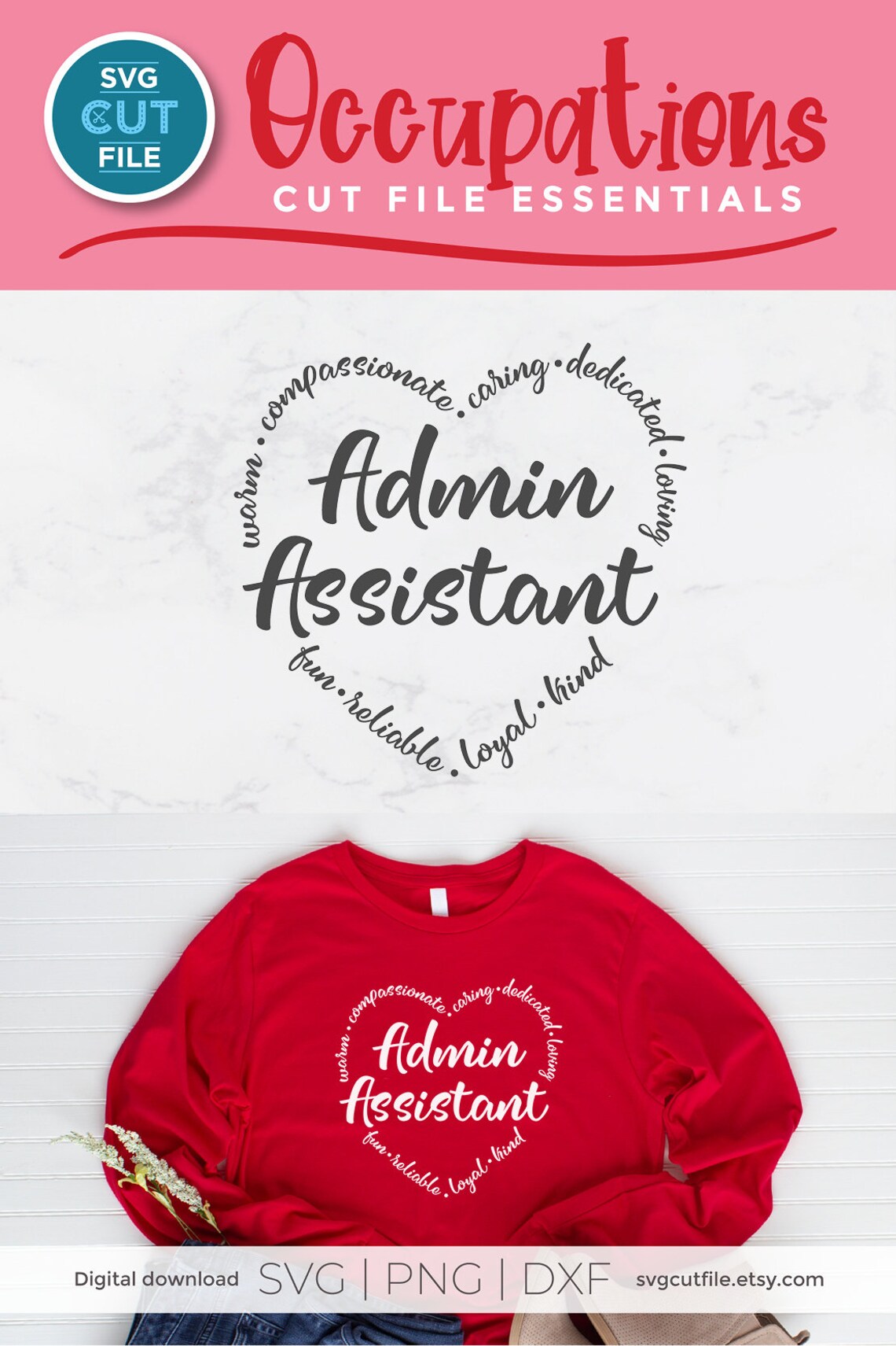 Admin svg Admin Assistant svg Receptionist svg Secretary | Etsy