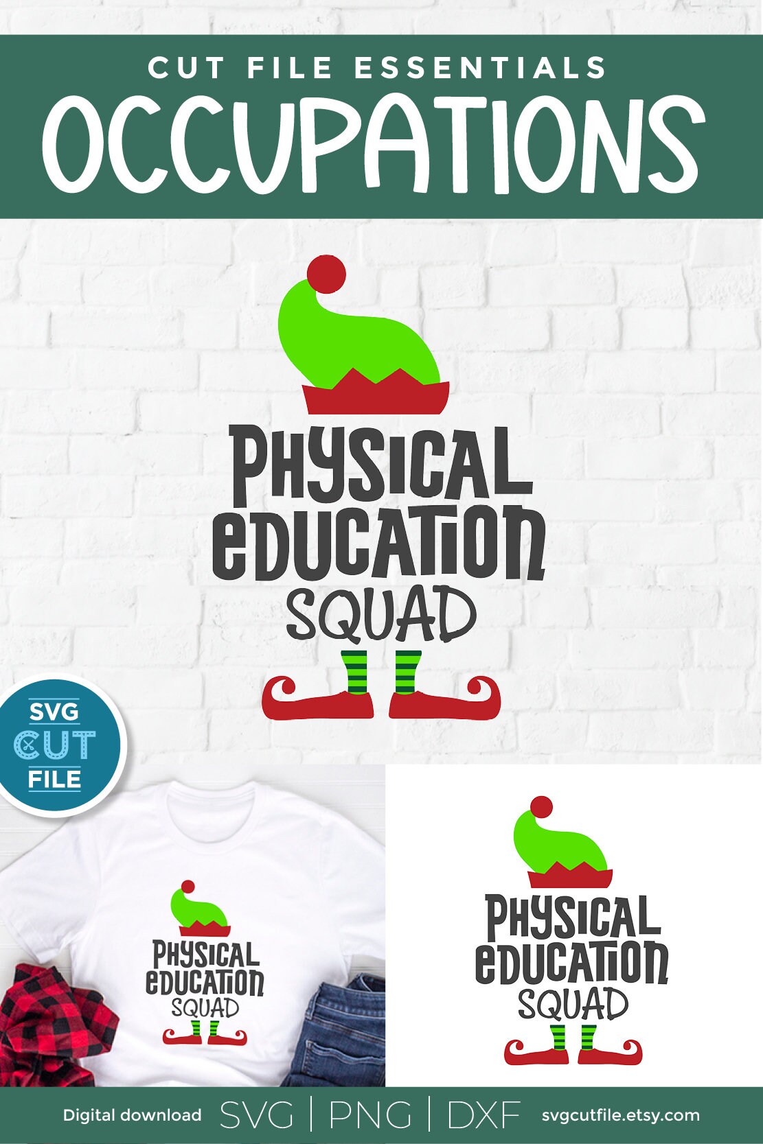 Christmas Physical Education Svg Sublimation Png PE - Etsy