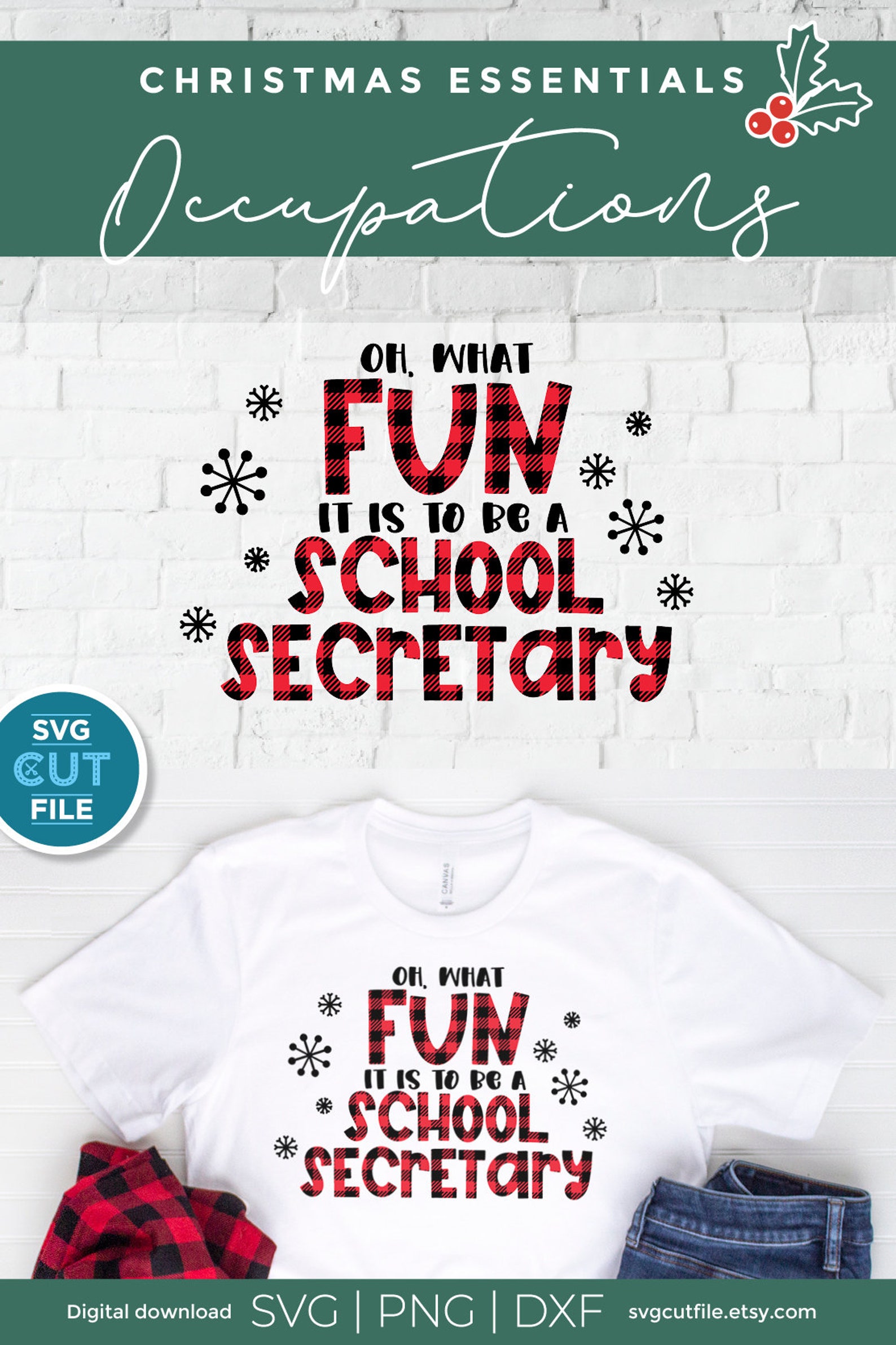 Christmas School Secretary Svg, School Secretary Christmas Svg ...