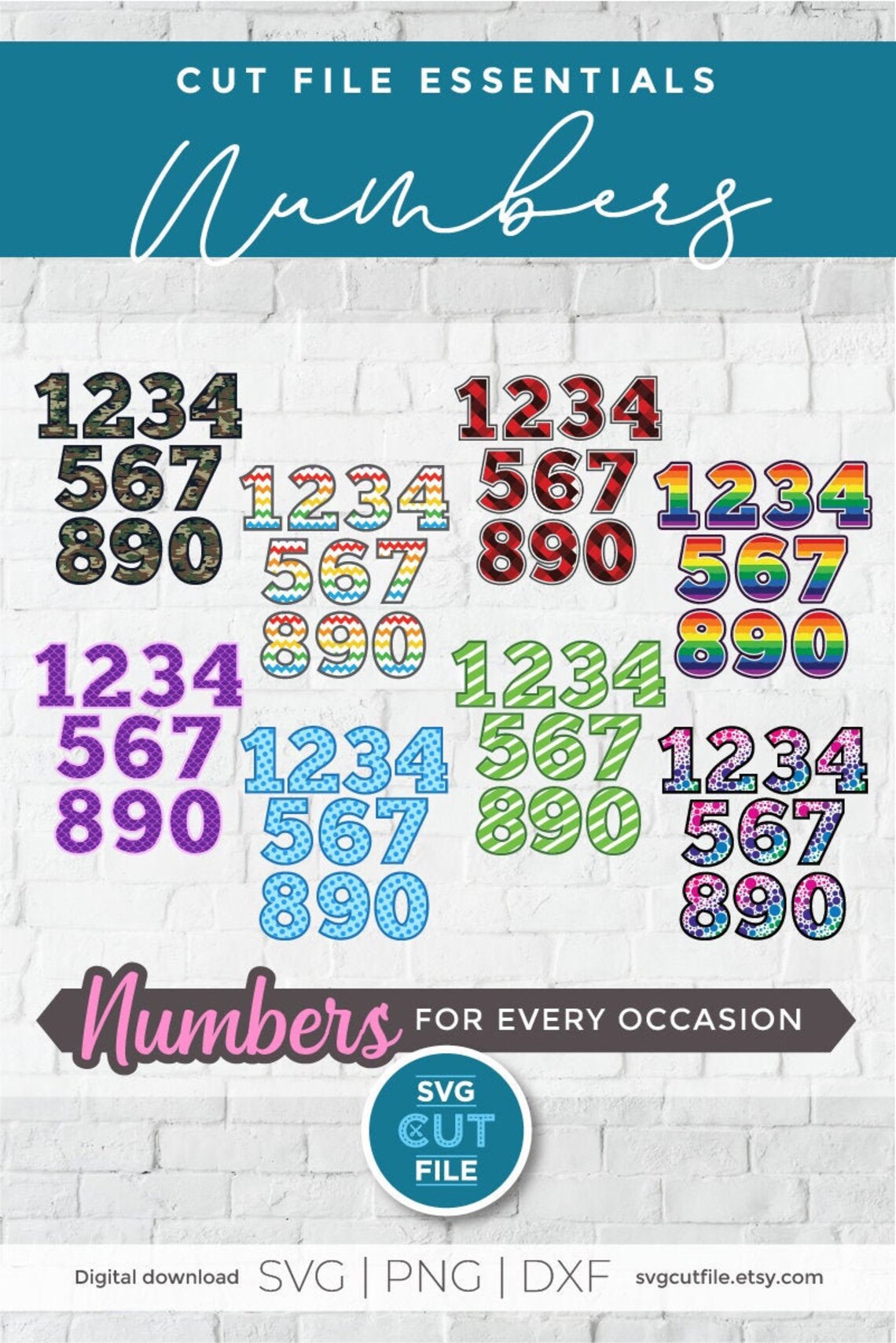 Numbers Bundle Polka Dot Numbers Svg Chevron Numbers - Etsy