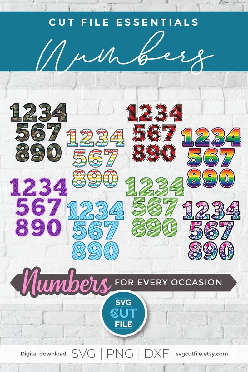 Numbers Bundle Polka Dot Numbers Svg Chevron Numbers - Etsy