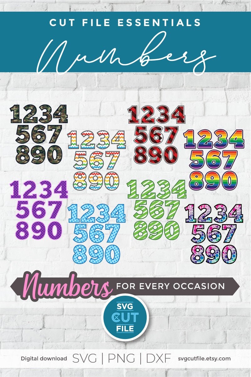 Numbers Bundle Polka Dot Numbers Svg Chevron Numbers - Etsy