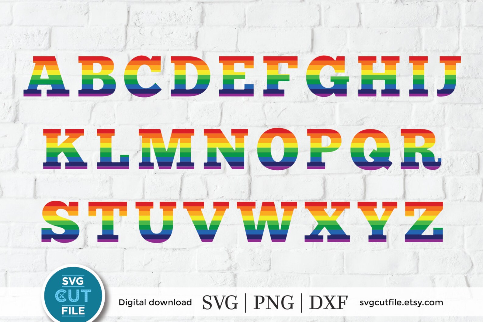 Gay Pride Svg Rainbow Letters Svg Rainbow Alphabet Svg Lgbt | Etsy