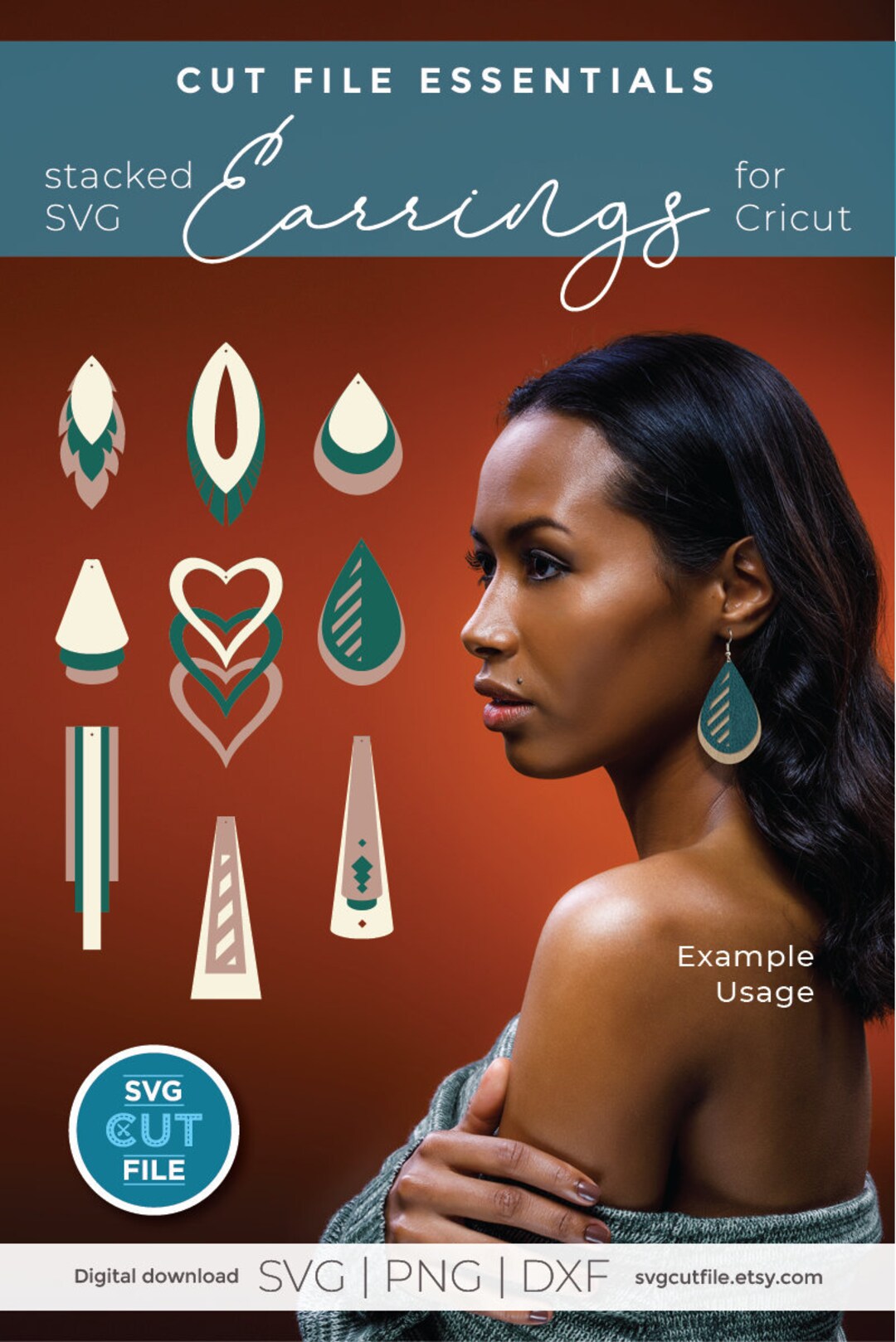 Layered Earrings Svg, Earring Display Svg, Earring Svg Bundle, Leather ...