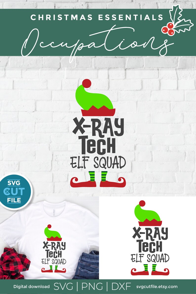 Christmas X-ray technologist svg Xray tech elf svg Christmas | Etsy