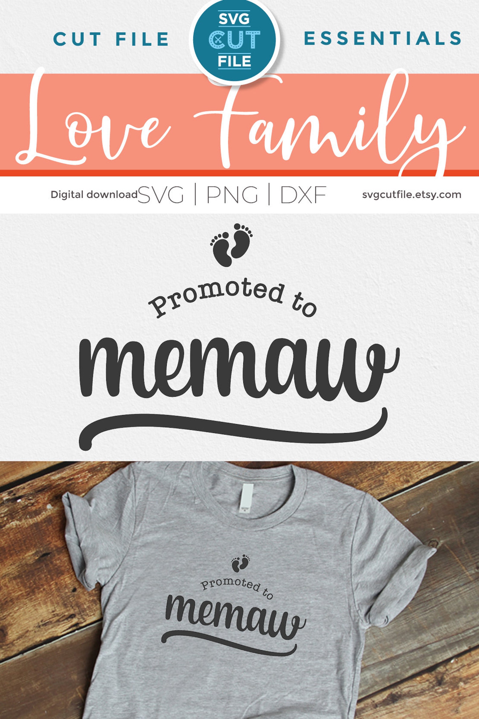 Memaw Svg Promoted to Memaw Cute Memaw Gift Idea - Etsy