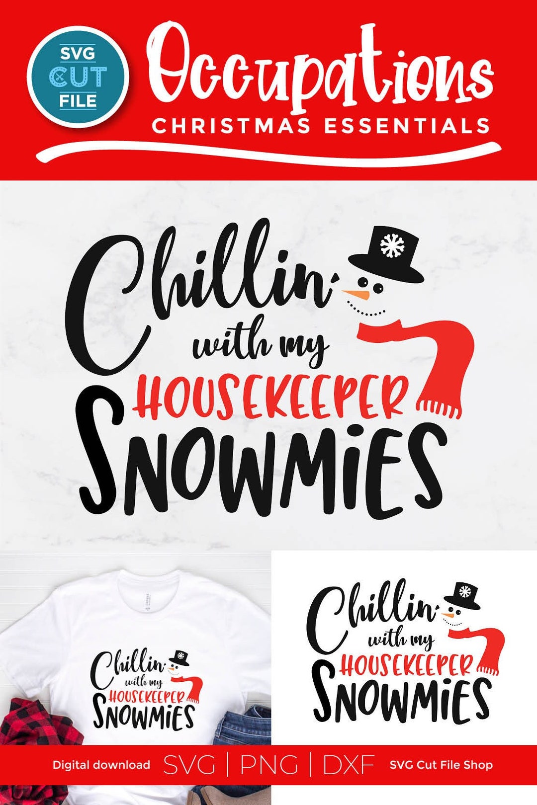 Housekeeper Christmas Svg, Housekeeper, Chillin Snowmies Svg, Holiday ...