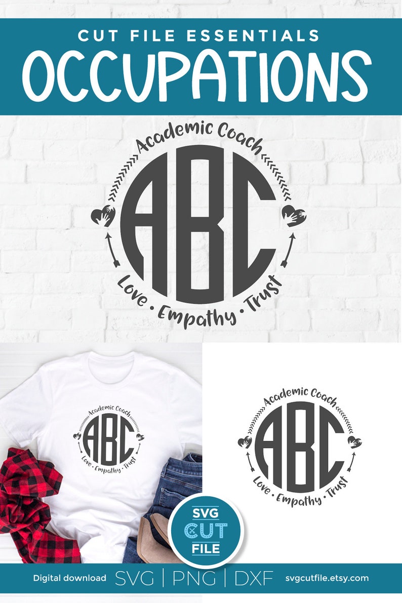 Academic Coach Svg, Ac Svg, Monogram Font, Monogram Svg, Instructional ...