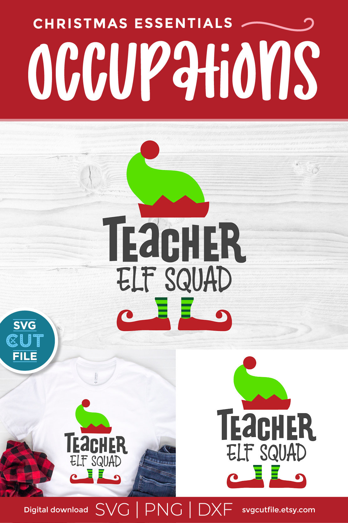 Christmas Teacher svg Teacher elf svg Teacher christmas svg | Etsy