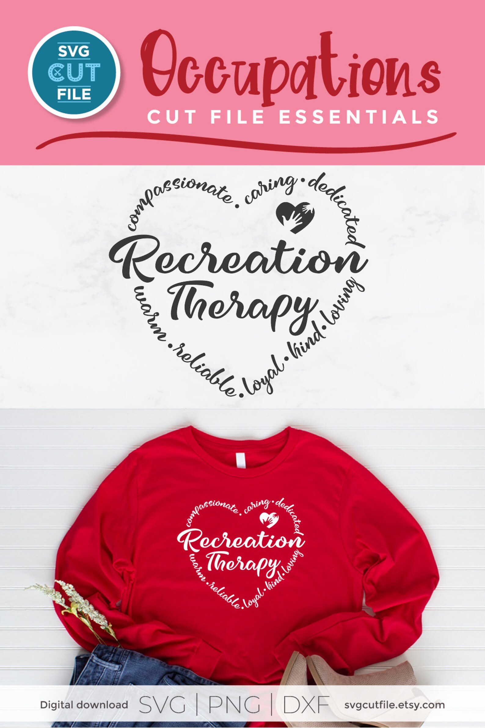 Recreation Therapy Svg, Recreational Therapy Svg, Heart Words ...