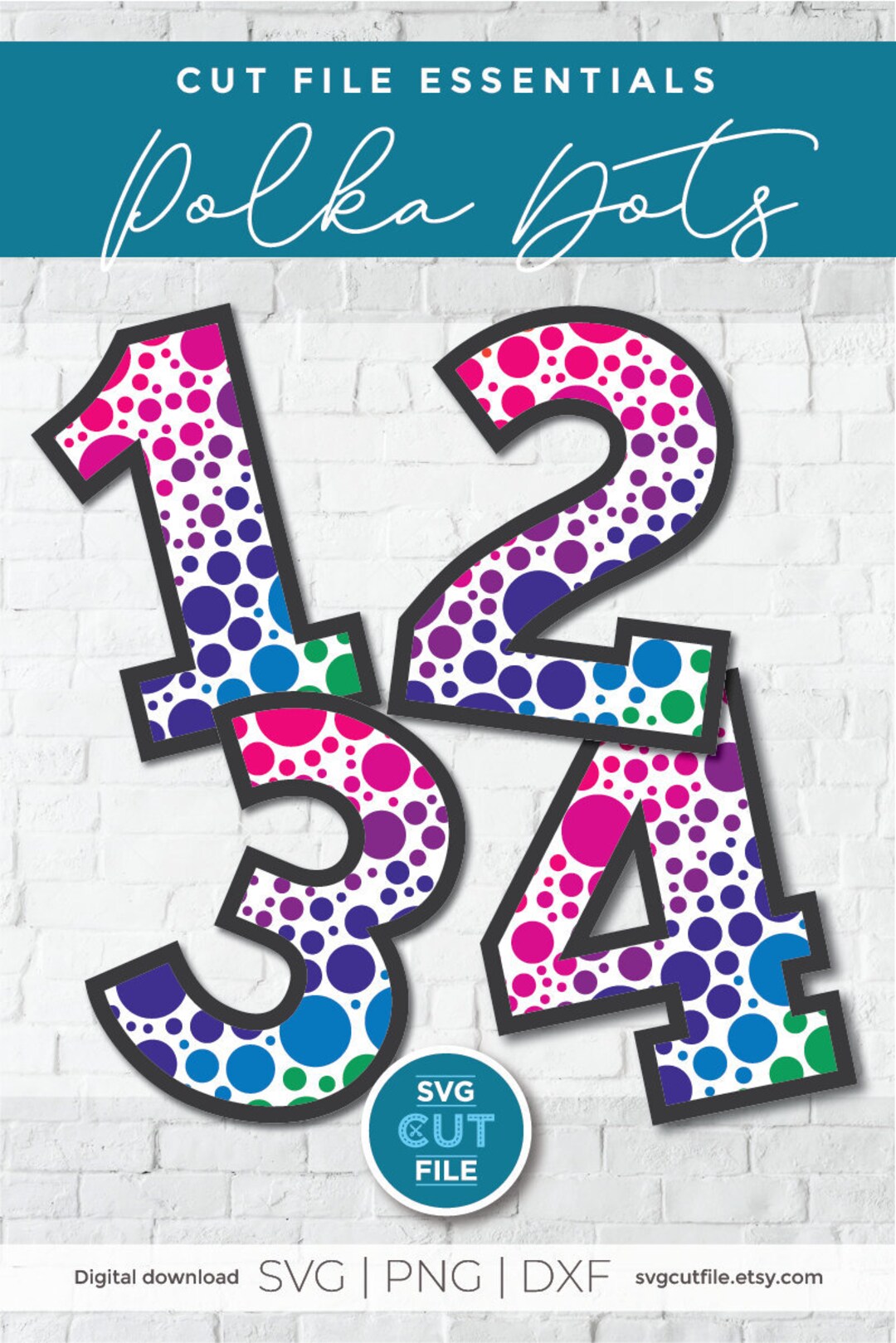Polka Dot Numbers Svg, Polka Dot Number Svg, Number Svg, Polka Dot ...