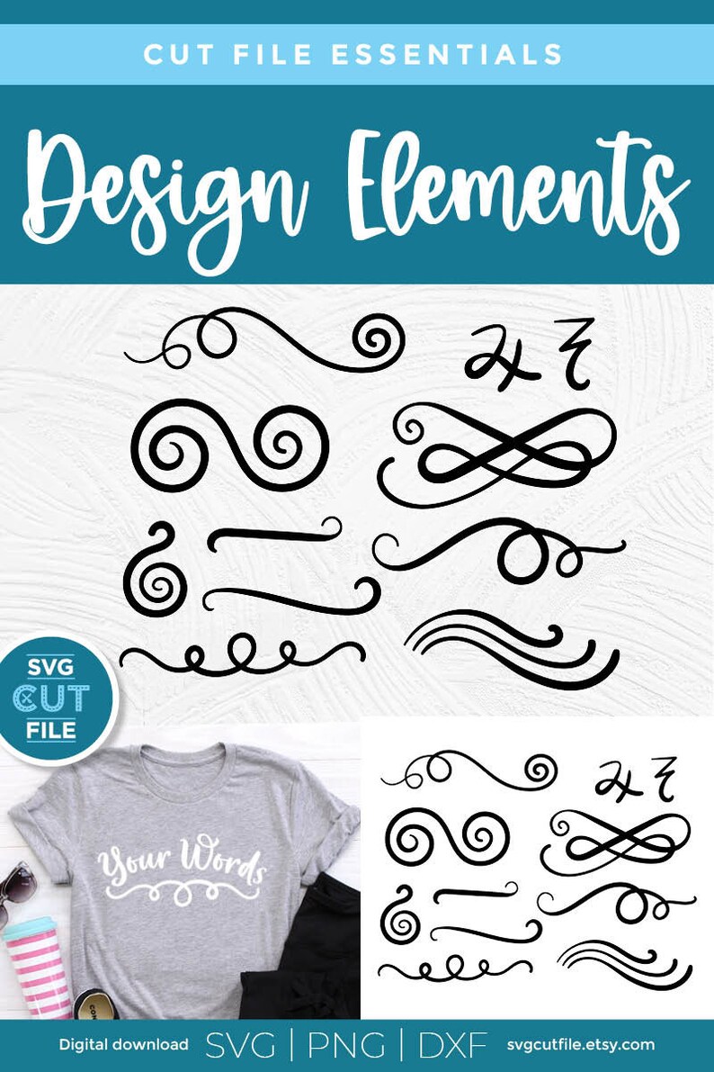 Flourish Svg Lines Loops Svg Scroll Svg Squiggly Line Svg - Etsy