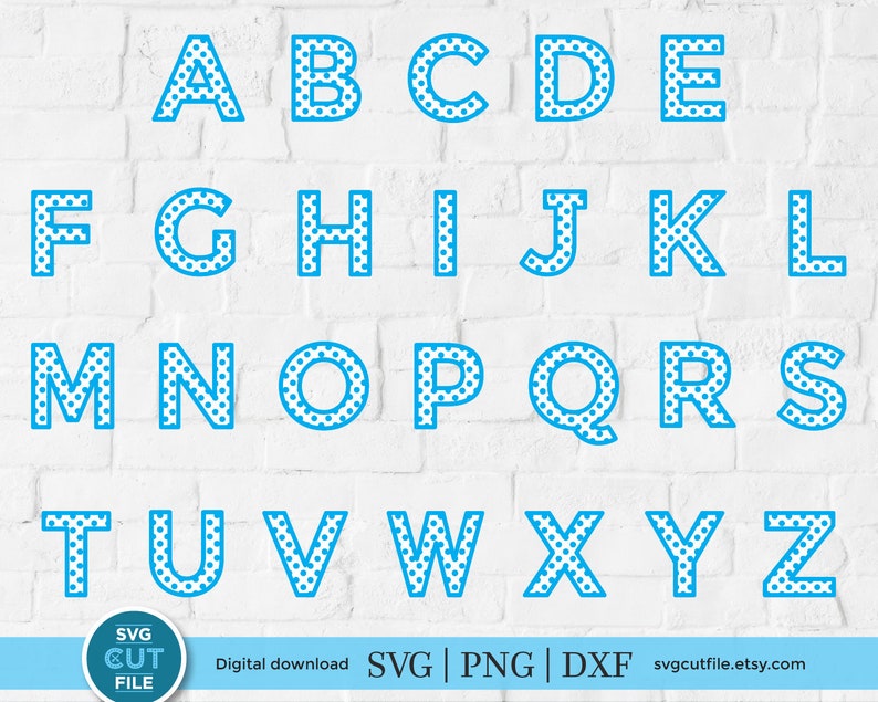 Polka Dot Letters Svg Polka Dot Font Bubble Font Svg Polka - Etsy