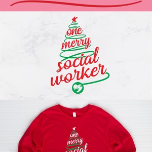 Christmas Social Worker Svg, One Merry Social Worker Svg, Holiday ...