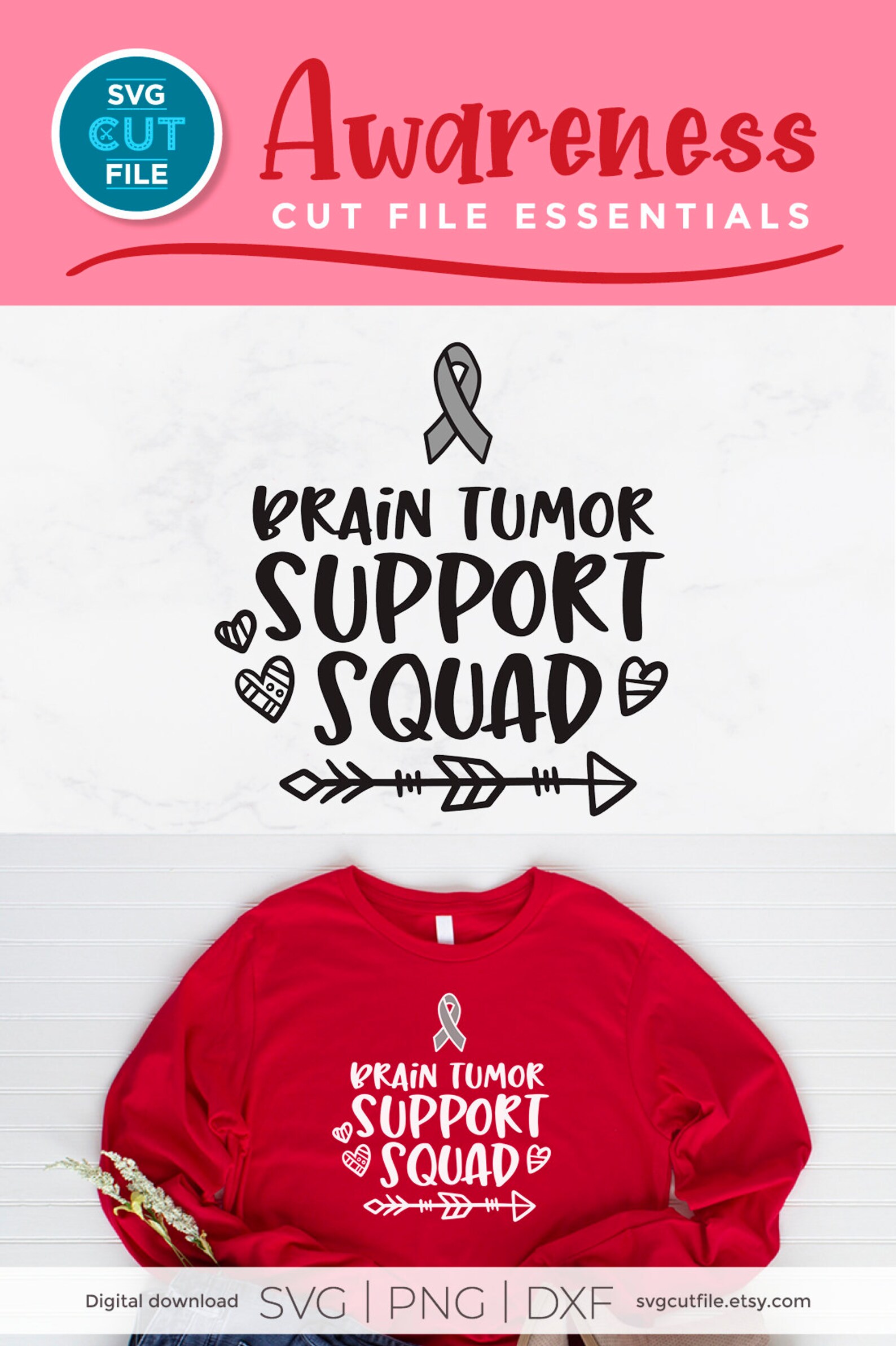 Brain Tumor Svg, Brain Tumor Awareness Svg, Svg Dxf Png, Support Squad ...