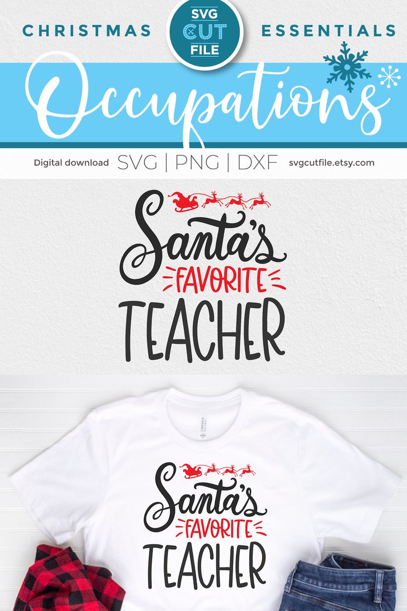 Christmas Teacher Svg Teacher Christmas Svg Santas Favorite | Etsy