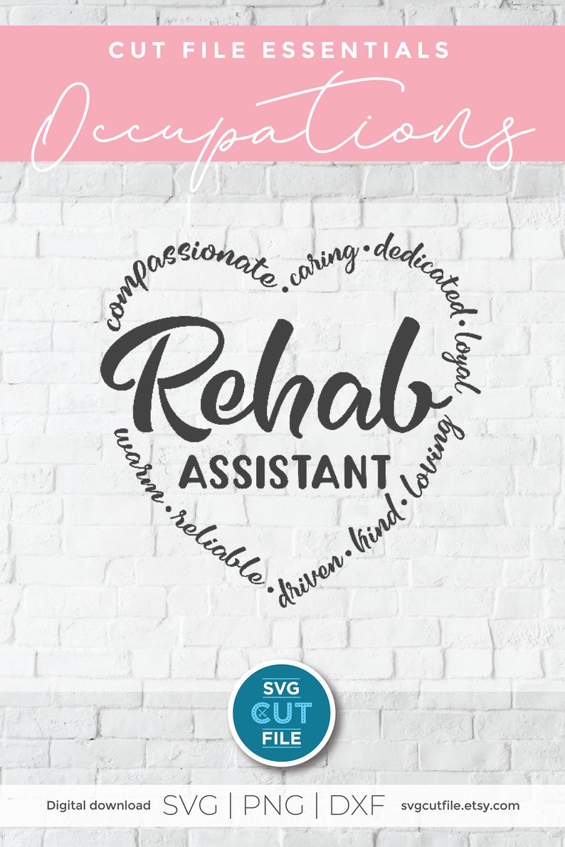 Rehab Assistant Svg, Rehabilitation Svg, Rehab Svg, Rehab Heart ...