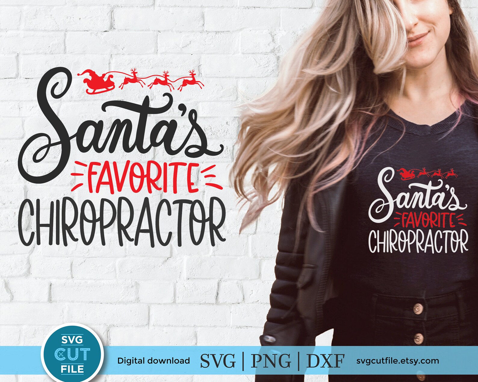 Christmas Chiropractor Svg, Santas Favorite Chiropractor Svg, Holiday ...