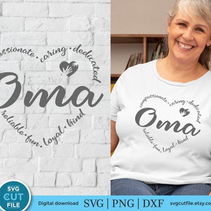Oma Svg, Grandma Oma Svg, Oma Heart Svg, Cute Gift, Mother's Day Oma ...